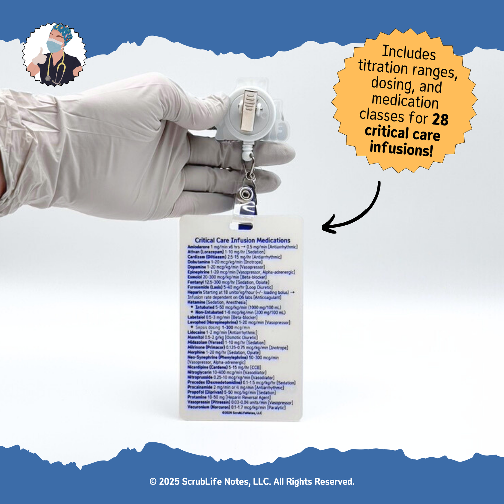 ICU Infusions Badge Buddy Bundle – ScrubLifeNotes