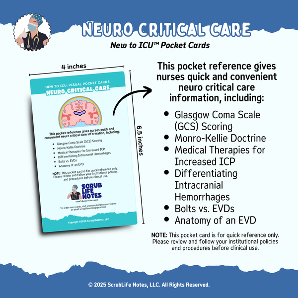 Neuro Critical Care Pocket Card – ScrubLifeNotes®
